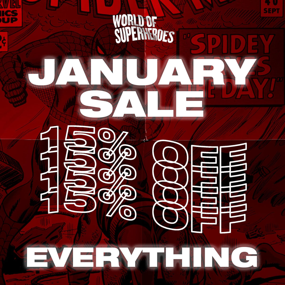 January sale - 15% Off Everything In-store – World of Superheroes